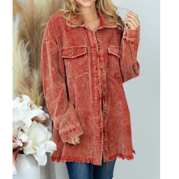 white birch | Jackets & Coats | Rust Shacket From White Birch | Poshmark